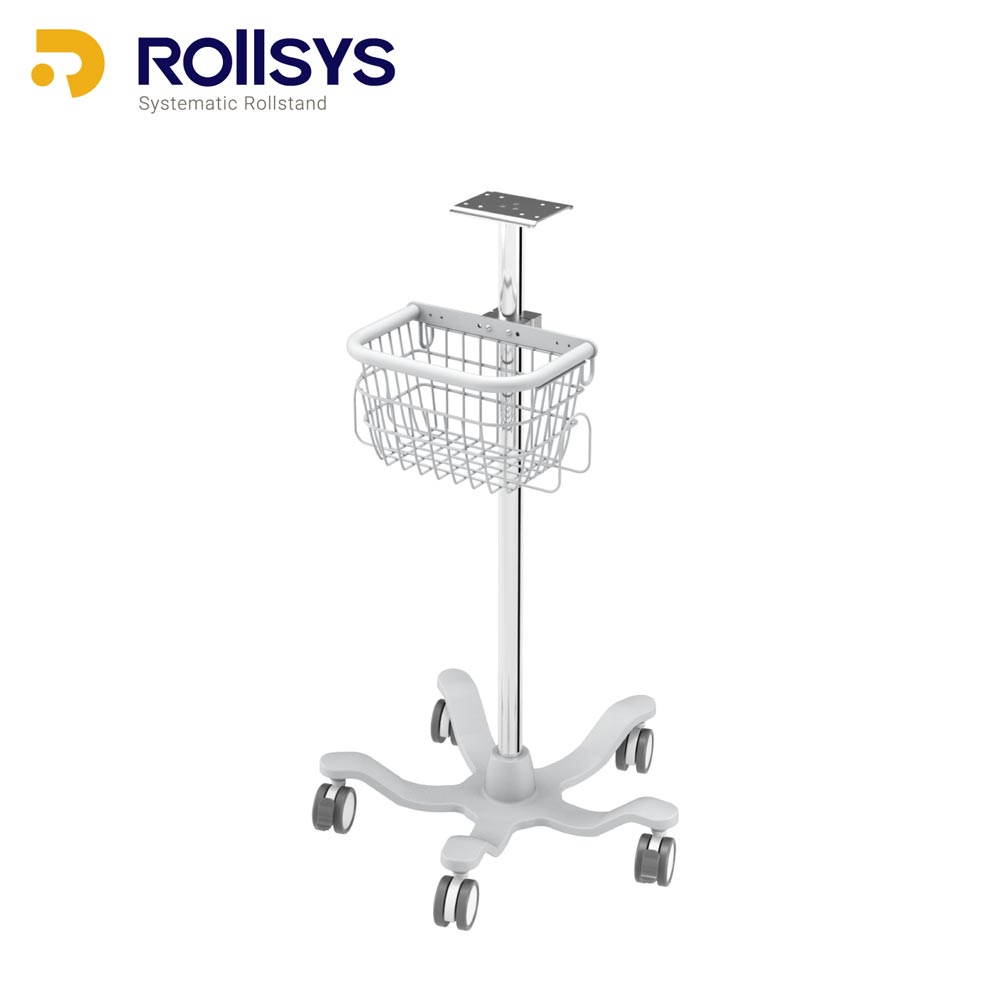 Fixed Height Medical Roll Stand with Basket (24" Base), IMS-006B ...